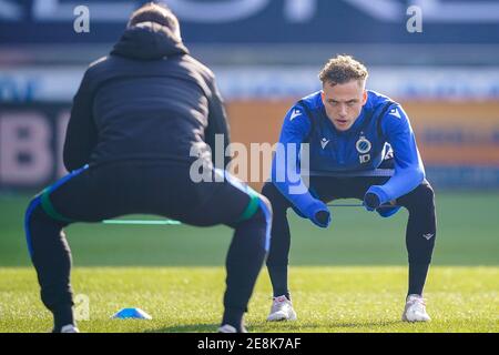BRUGES, BELGIUM - JANUARY 31: Noah Lang of Club Brugge during the Pro ...