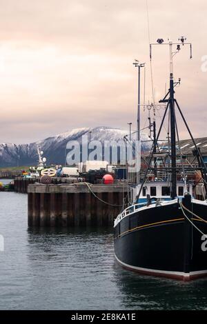 A Scene in Stromness Harbour in Orkney Stock Photo - Alamy