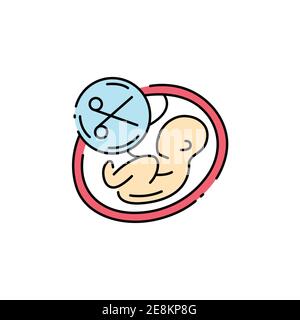 Abortion color line icon. Fetal death, miscarriage concept. Keep ...