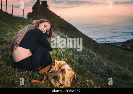 Young woman visiting a beautiful landscape in Bonito city, Brazil Stock ...