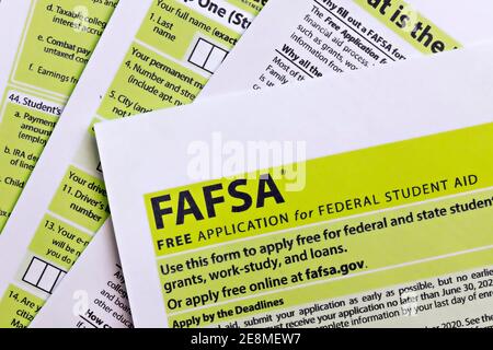topview photo of FAFSA - free application for federal student aid Stock ...