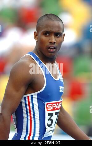 France's Yannick Lesourd competes on men's 100 meters semi final during ...