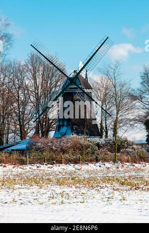 old restored Windmill in germany Stock Photo - Alamy