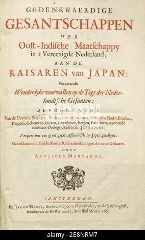 The title page of 'Montanus Gedenkwaerdige Gesantschappen' features the ...