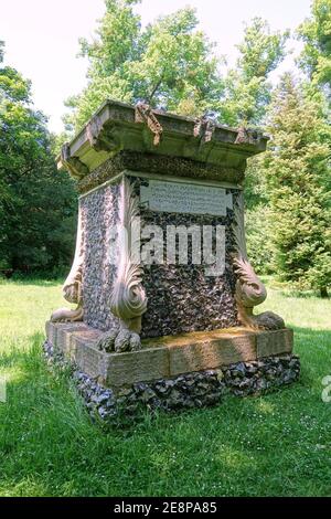 The Mithraic Altar at Wrest Park, Bedfordshire, England, is an ancient ...