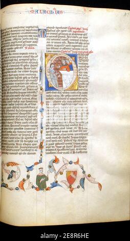 Miniatore di S Alessio in Bigiano - Leaf from Bentivoglio Bible ...