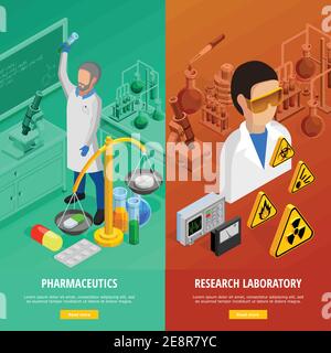 Science symbols banner. Research experiment innovation signs Stock ...