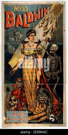 Miss Baldwin, a modern witch of Endor - Magic poster feat a skeleton ...