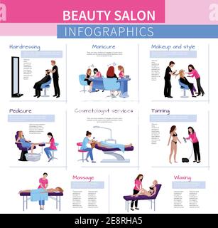 Spa salon infographics set with beauty care symbols and charts vector ...