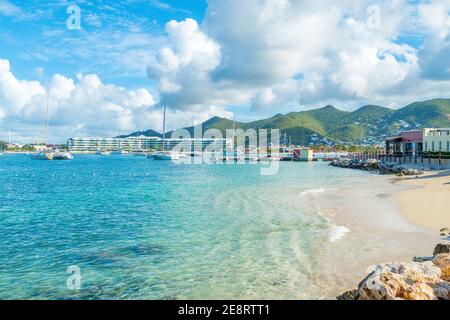 The Caribbean island of St.Maarten landscape and Cityscape. The Dutch ...