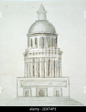 Monuments, Washington, D.C. Sketch - elevation rendering of circular ...