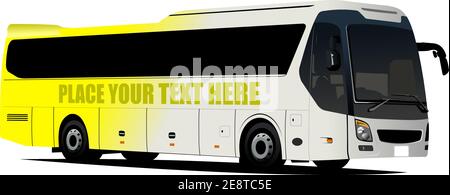 Yellow city bus. Coach. Vector illustration Stock Vector Image & Art ...