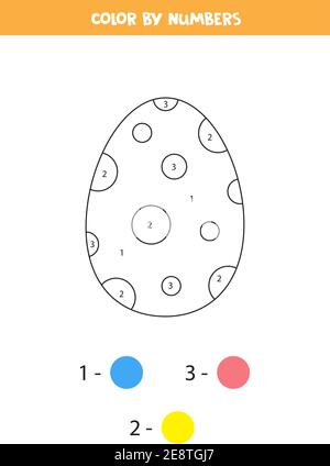 Color by numbers Easter egg hunt. Puzzle game for children education ...