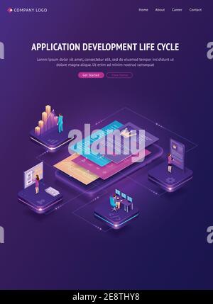 Software development stages vector infographic template. Business ...