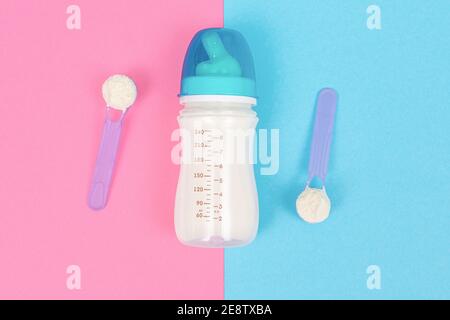 Powdered milk with spoon for baby close-up Stock Photo - Alamy
