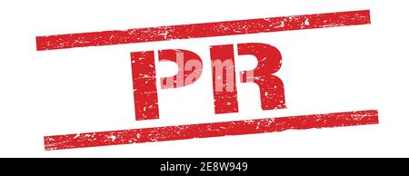 PR text on red grungy rectangle stamp sign Stock Photo - Alamy