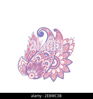 Paisley isolated. Card with paisley isolated for design. Floral vector ...