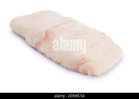 Studio shot of fillet of hake cut out against a white background - John ...