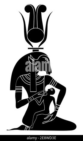 Ancient Egyptian deities, Isis, Osiris, Horus Stock Photo - Alamy
