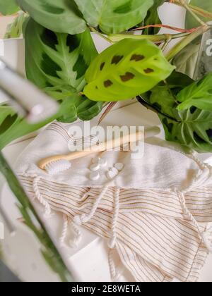 Bathroom essentials, plastic free products. Eco natural bamboo ...