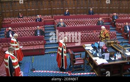 Lord Hannan of Kingsclere is sworn in to the House of Lords at a ...