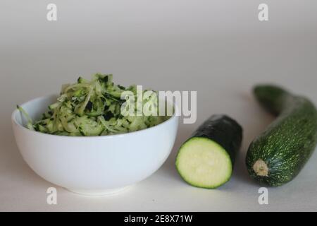 shredded zucchini courgette or baby marrow Stock Photo - Alamy