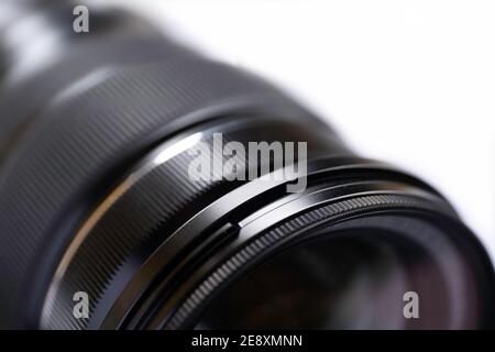 The camera lens with colored light, close photos, close up Stock Photo ...