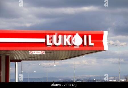 lukoil luk oil petrol station stations fuel petrochemical russian ...