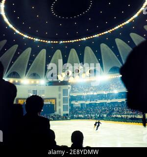 Lyon's Sport Hall transformed into an ice rink, Lyon, France, 70ies ...
