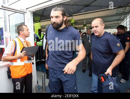 French rugby player, Sebastien Chabal, looks forward on during Rugby ...
