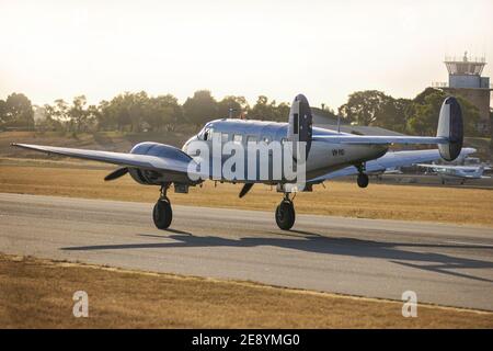A restored World War Two Beech 18 Expeditor transport aircraft over the ...