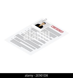 Files with top secret document isometric view isolated on white ...