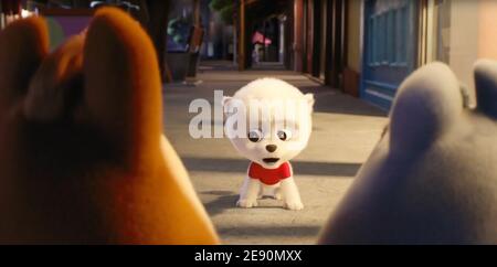 EXTINCT, from left: Ed (voice: Adam Devine), Op (voice: Rachel Bloom ...