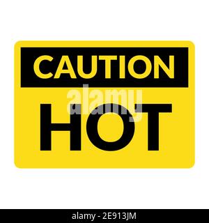 High temperature hazard, red triangle warning sign with red thermometer ...