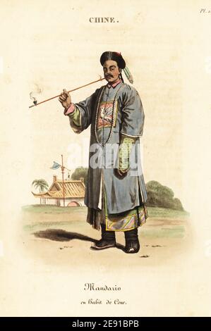 Chinese mandarin, 18th century, after a Chinese artist. Handcoloured ...