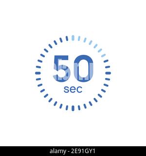 50 second timer clock. 50 sec stopwatch icon countdown time stop ...