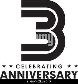3rd year anniversary emblem logo design vector template Stock Vector ...