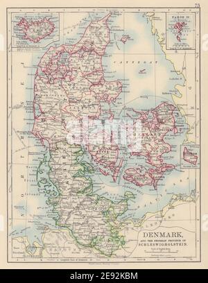 DENMARK SLESVIG-HOLSTEN. Prussian Schleswig-Holstein. JOHNSTON 1910 old ...