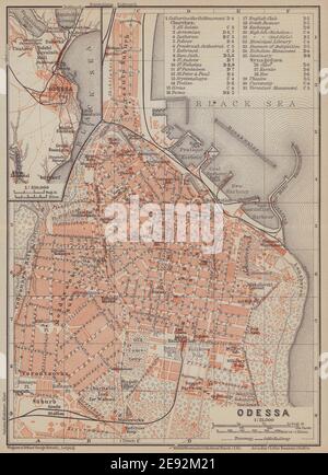 Vintage map of Odessa / Ukraine. Plan goroda Odessy by Diterikhs, M. M ...