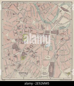 SHEFFIELD. Antique town/city map plan. Yorkshire, 1893 Stock Photo - Alamy