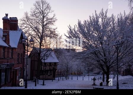 Nottingham Castle in the snow, Nottinghamshire UK Stock Photo - Alamy