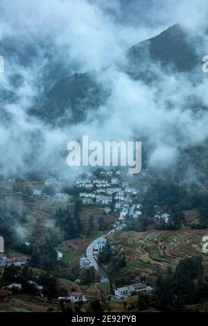 Sichuan wanyuan village scenery Stock Photo - Alamy