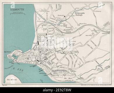 EXMOUTH vintage tourist city town plan. Devon. WARD LOCK 1935 old ...
