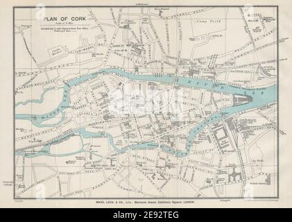 CORK. Vintage town city map plan. Ireland 1949 old vintage chart Stock ...