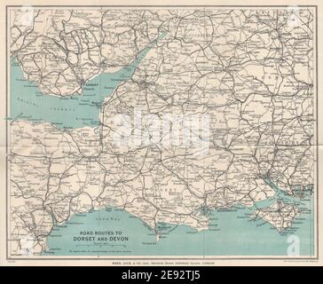 Road Map of Devon, England Stock Photo - Alamy