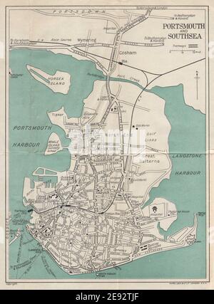 PORTSMOUTH. Vintage town city map plan. Hampshire, 1939 Stock Photo - Alamy