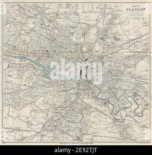 GLASGOW. Vintage town city map plan. Scotland, 1932 Stock Photo - Alamy
