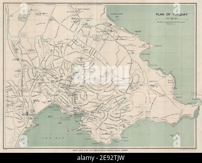 TORQUAY vintage tourist town city resort plan. Devon. WARD LOCK 1924 ...