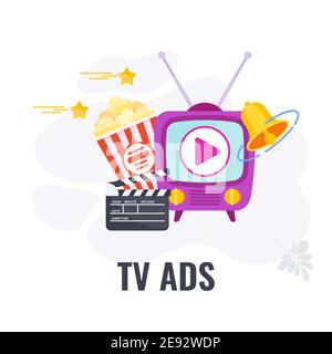 6 key elements of traditional marketing. Flat vector illustration Stock ...