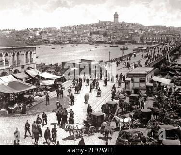 Late 19th century photograph - Galata Tower, Constantinople, Istanbul ...